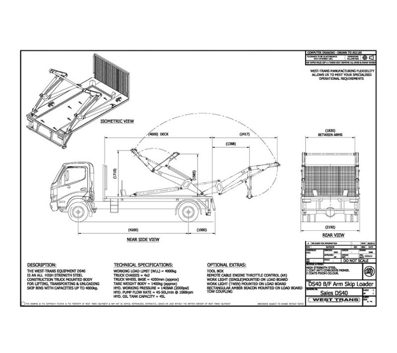 DS 40 Bi-Fold Skip Loader | West-Trans Equipment