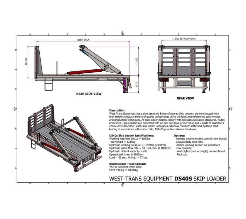 DS 40 Bi-Fold Skip Loader | West-Trans Equipment
